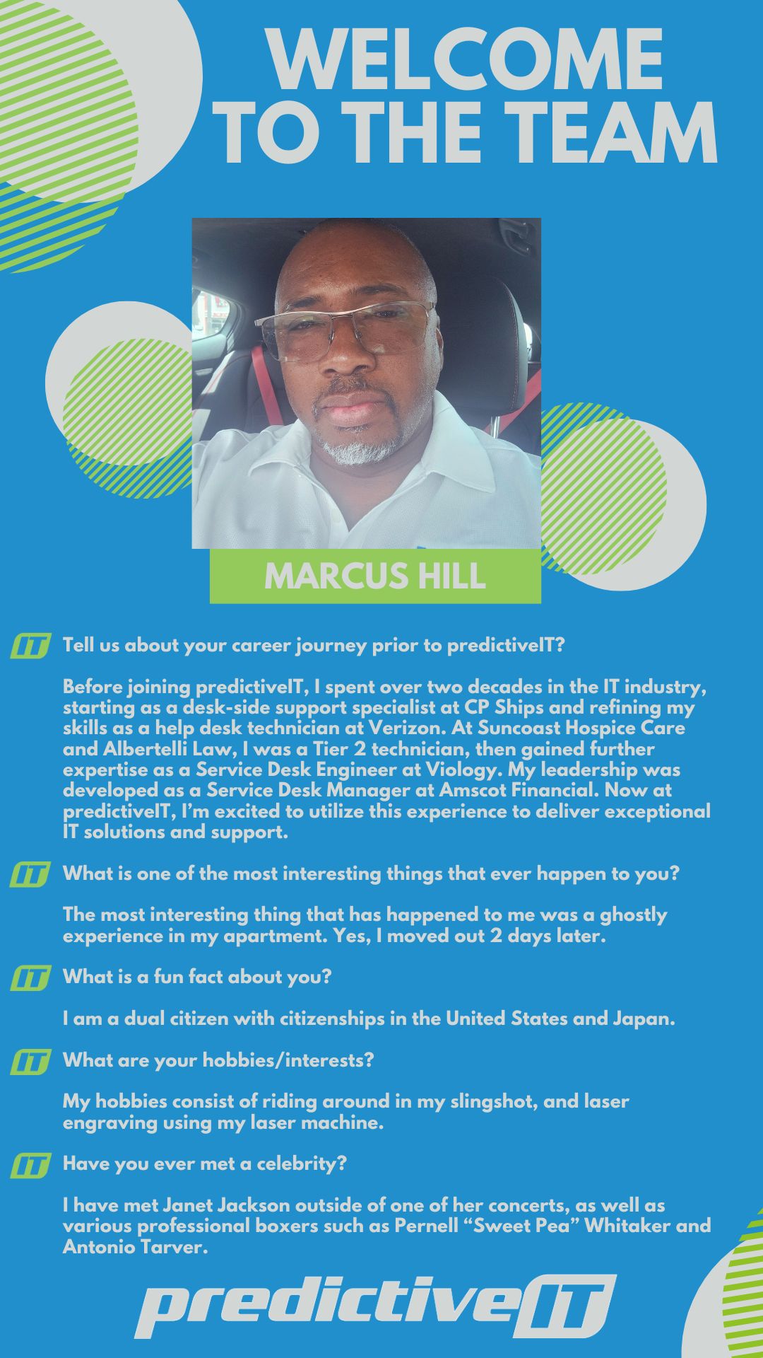 Welcome to the team, Marcus! | predictiveIT
